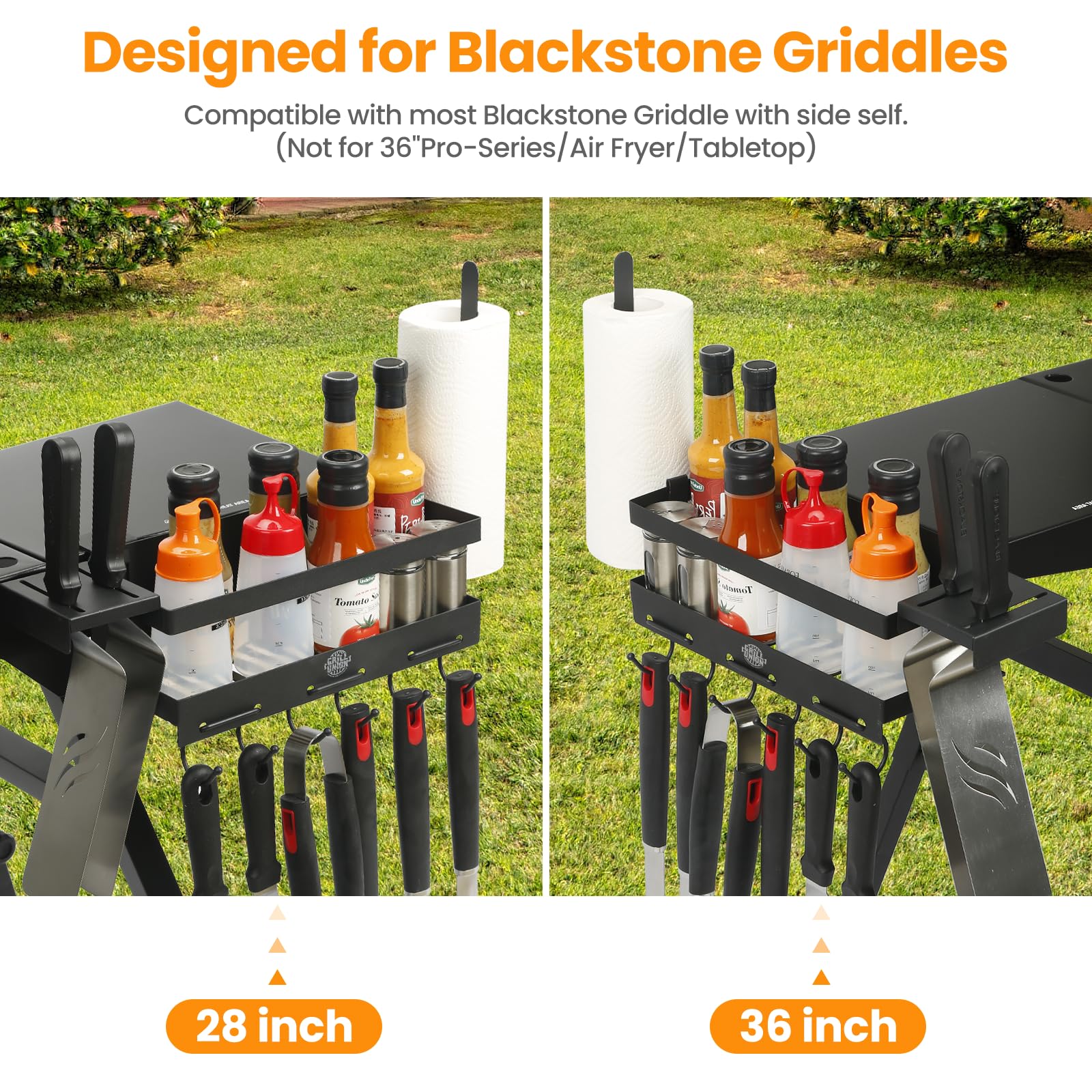 Blackstone Griddle Caddy - Space Saving Grill Accessories Tool Holder, BBQ Accessories Organizer Box for 17"/22"/28"/36" Griddle