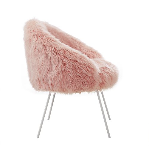Ana Rose Fur Accent Chair - Metal Legs | Upholstered | Living Room, Entryway, Bedroom | Inspired Home