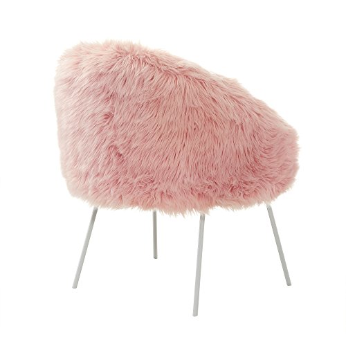Ana Rose Fur Accent Chair - Metal Legs | Upholstered | Living Room, Entryway, Bedroom | Inspired Home