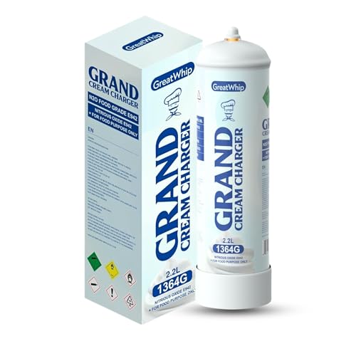 GreatWhip 2.2L Whipped Cream Charger 1364g Food Grade Nitrous Oxide Tank N2O Chargers (1 Cylinder)