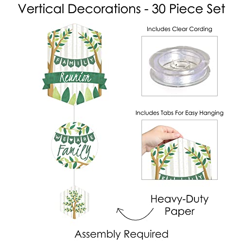 Big Dot of Happiness Family Tree Reunion - Family Gathering Party DIY Dangler Backdrop - Hanging Vertical Decorations - 30 Pieces