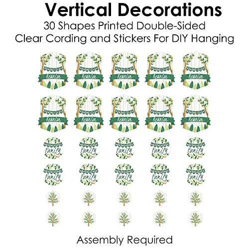 Big Dot of Happiness Family Tree Reunion - Family Gathering Party DIY Dangler Backdrop - Hanging Vertical Decorations - 30 Pieces