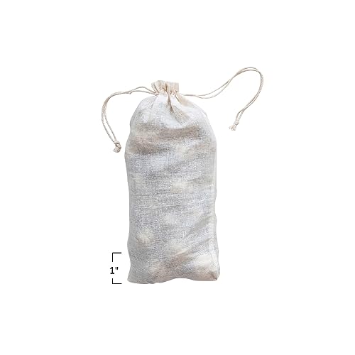 Creative Co-Op Embossed Mercury Glass Ornaments in Muslin Bag, Pewter Finish, Set of 36
