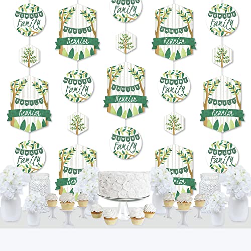 Big Dot of Happiness Family Tree Reunion - Family Gathering Party DIY Dangler Backdrop - Hanging Vertical Decorations - 30 Pieces