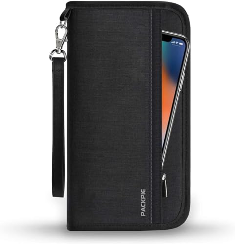 Multiple Passport Holder for Family of 4~5 RFID-Blocking Travel Document Organizer Folder Wallet for Men Women, Black