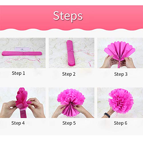 15Pcs Party Pack Paper Lanterns and Pom Pom Balls Hanging Decoration for Wedding Birthday Baby Shower-Pink/White