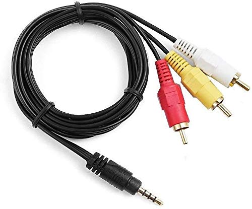 YUSTDA AV 3.5mm Mini Plug to 3 RCA Audio Video Cable Cord for Panasonic PV-GS83/P PV-GS85 PV-GS90 PV-GS100/P PV-GS140/P/K PV-GS150 PV-GS180/P PV-GS200/P