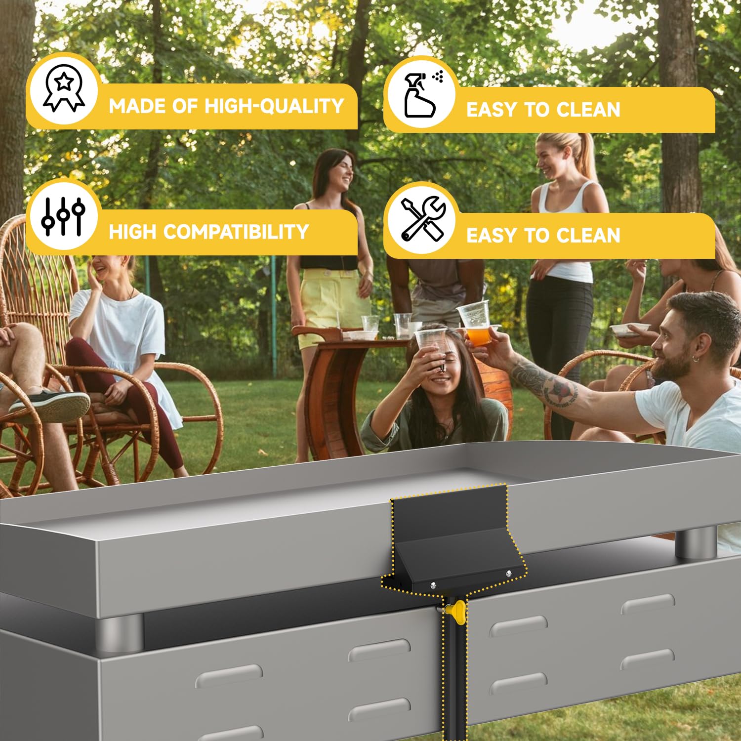 Blackstone Grease Catcher Upgrade: Rear Grease Drainage Funnel with Integrated Grease Gate, Innovative Accessories,Flexible Large Capacity,and Liner-Free Design"