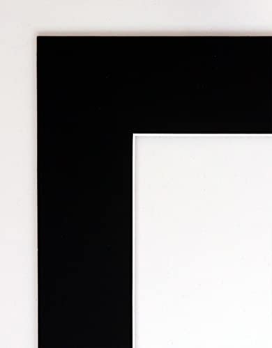 Picture Matboard | Custom Opening | Archival - Conservation Grade Mat | Black - White| 300 Years Lifespan (13x19, Black)