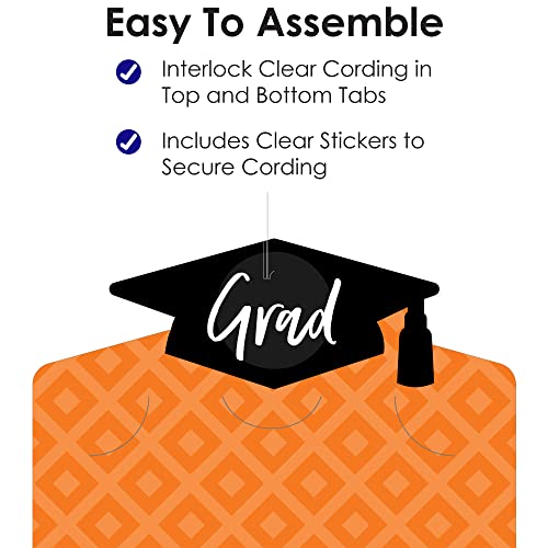 Big Dot of Happiness Orange Grad - Best is Yet to Come - Orange Graduation Party DIY Backdrop Decor - Hanging Vertical Photo Garland - 35 Pieces