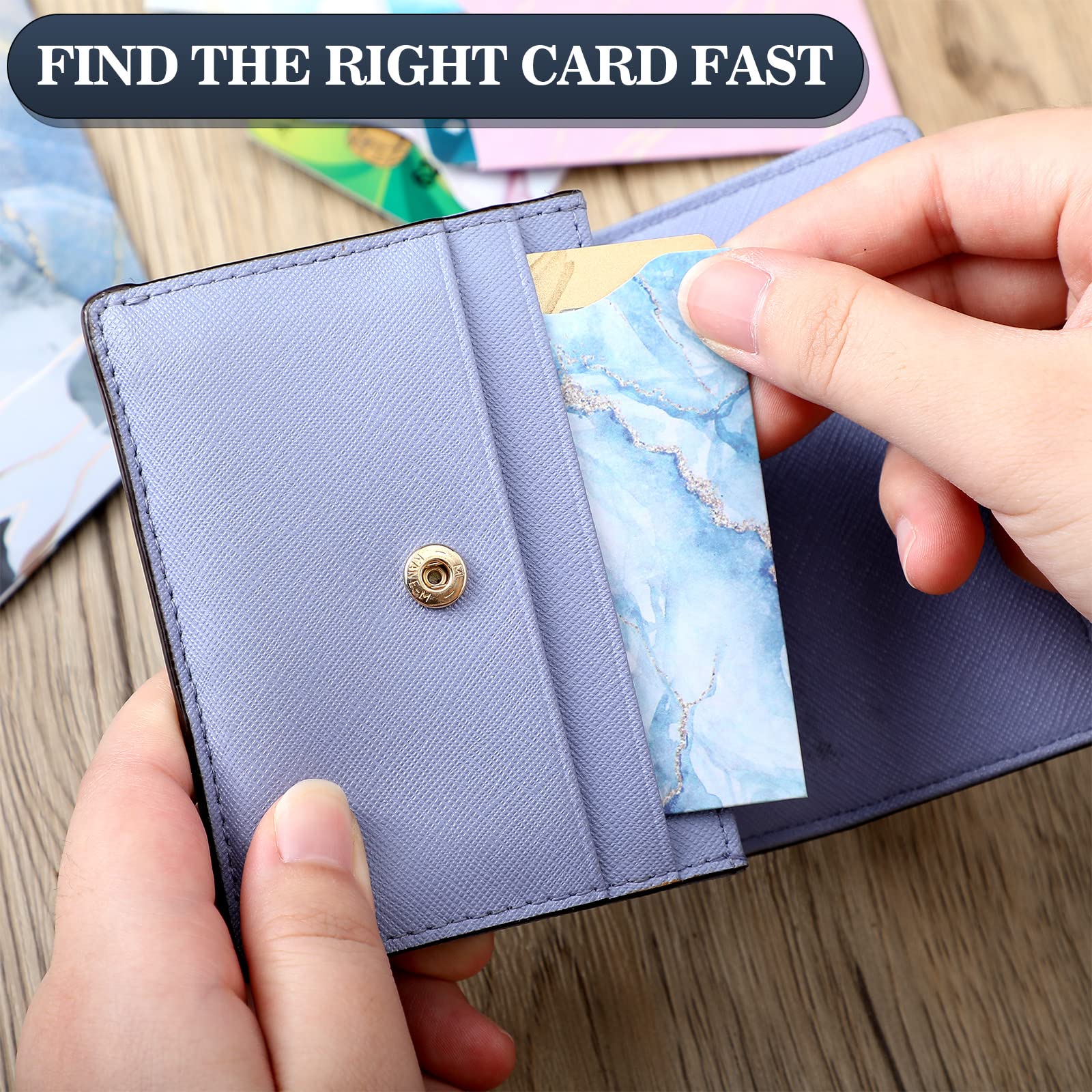 Woanger Set of 24 RFID Blocking Sleeves Includes 18 Credit Card and 6 Passport Sleeves Anti RFID, Aluminum Foil Slim Identity Theft Protection, Beautiful Marble Design