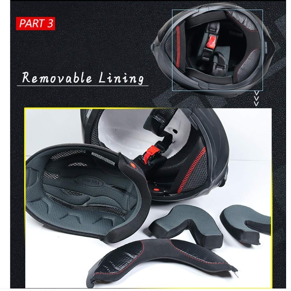 Motorcycle Bluetooth Helmets,Full Face Flip Up Dual Visors Modular Helmets,DOT Approved Helmet,Men and Women Built-in Mp3 FM Integrated Intercom Communication System 1, M=(57~58CM)