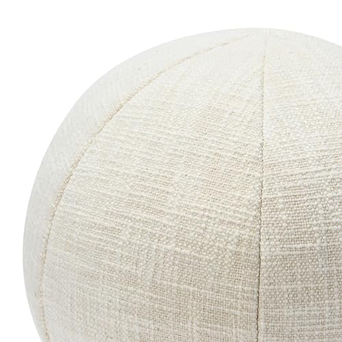 Creative Co-Op Cotton Slub Orb Pillow, 10" L x 10" W x 4" H, Cream