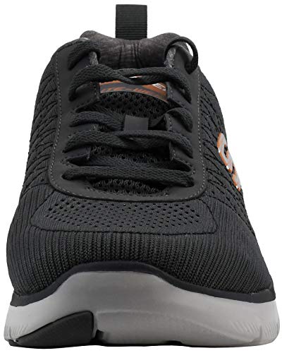 Skechers Men's Flex Advantage 2.0 - The Happs Oxford, Charcoal/Orange, 12 W US