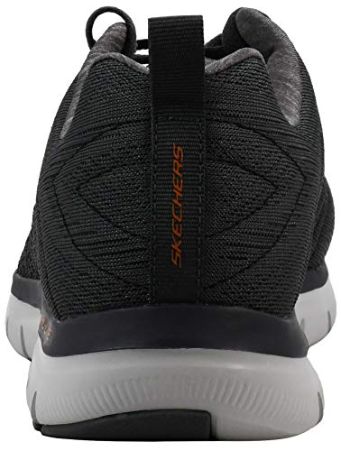 Skechers Men's Flex Advantage 2.0 - The Happs Oxford, Charcoal/Orange, 12 W US