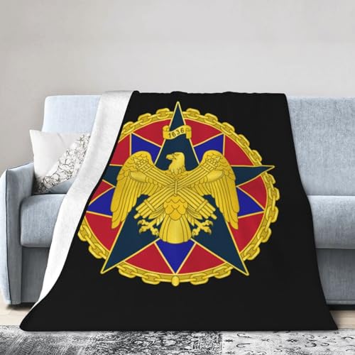 moremohome Anti Pilling National Guard Bureau Organizational Badge Throw Blanket 60"x50" Inches Soft and Comfortable Flannel Throw Blankets
