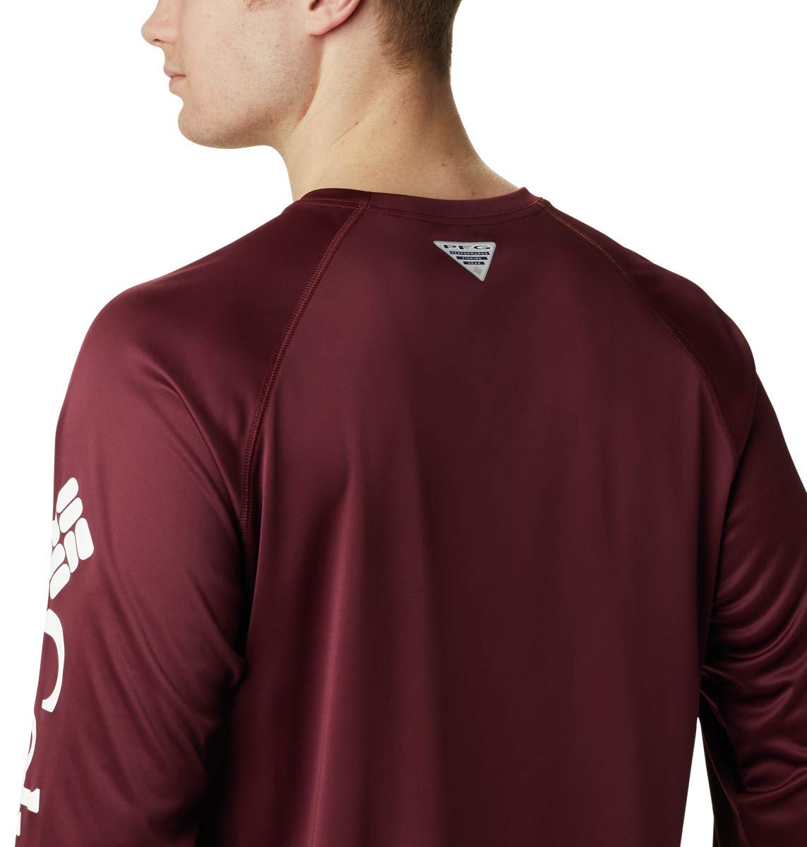 Columbia NCAA Texas A&M Aggies Men's Terminal Tackle Long Sleeve Shirt, 2X Big, TAM - Deep Maroon/White