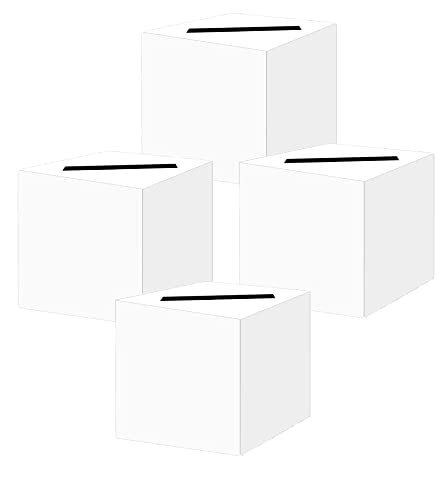 SietDESEO 4 Pack White Money Box Card Box Holder for Wedding Party Birthday Baby Shower Bridal Shower Raffle Ticket