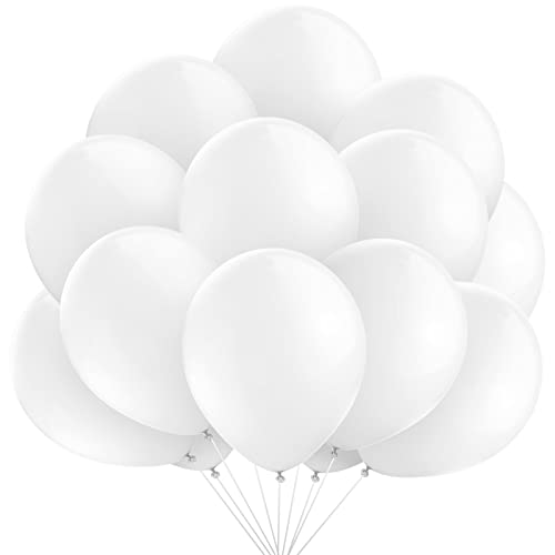 White Balloons 100 pack, 12 Inches Latex White Balloon garland Arch kit, Party Balloons for Wedding Birthday Anniversary Baby Shower Party Supplies Decorations