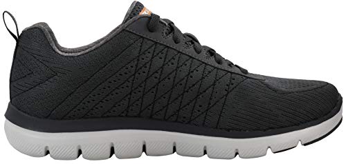 Skechers Men's Flex Advantage 2.0 - The Happs Oxford, Charcoal/Orange, 12 W US