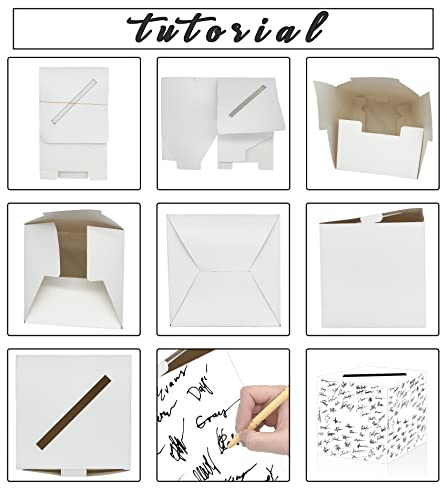 SietDESEO 4 Pack White Money Box Card Box Holder for Wedding Party Birthday Baby Shower Bridal Shower Raffle Ticket