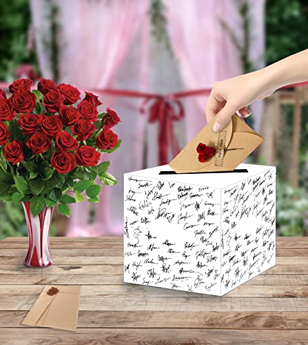 SietDESEO 4 Pack White Money Box Card Box Holder for Wedding Party Birthday Baby Shower Bridal Shower Raffle Ticket