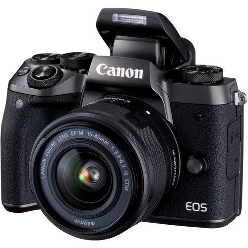 Canon EOS M5 Mirrorless Digital Camera (Black) Bundle w/Canon EF-M 15-45mm is STM & Tamron 70-300mm Di LD Lenses + Auto (EF/EF-S to EF-M) Mount Adapter + Gadget Bag + Accessories (Renewed)