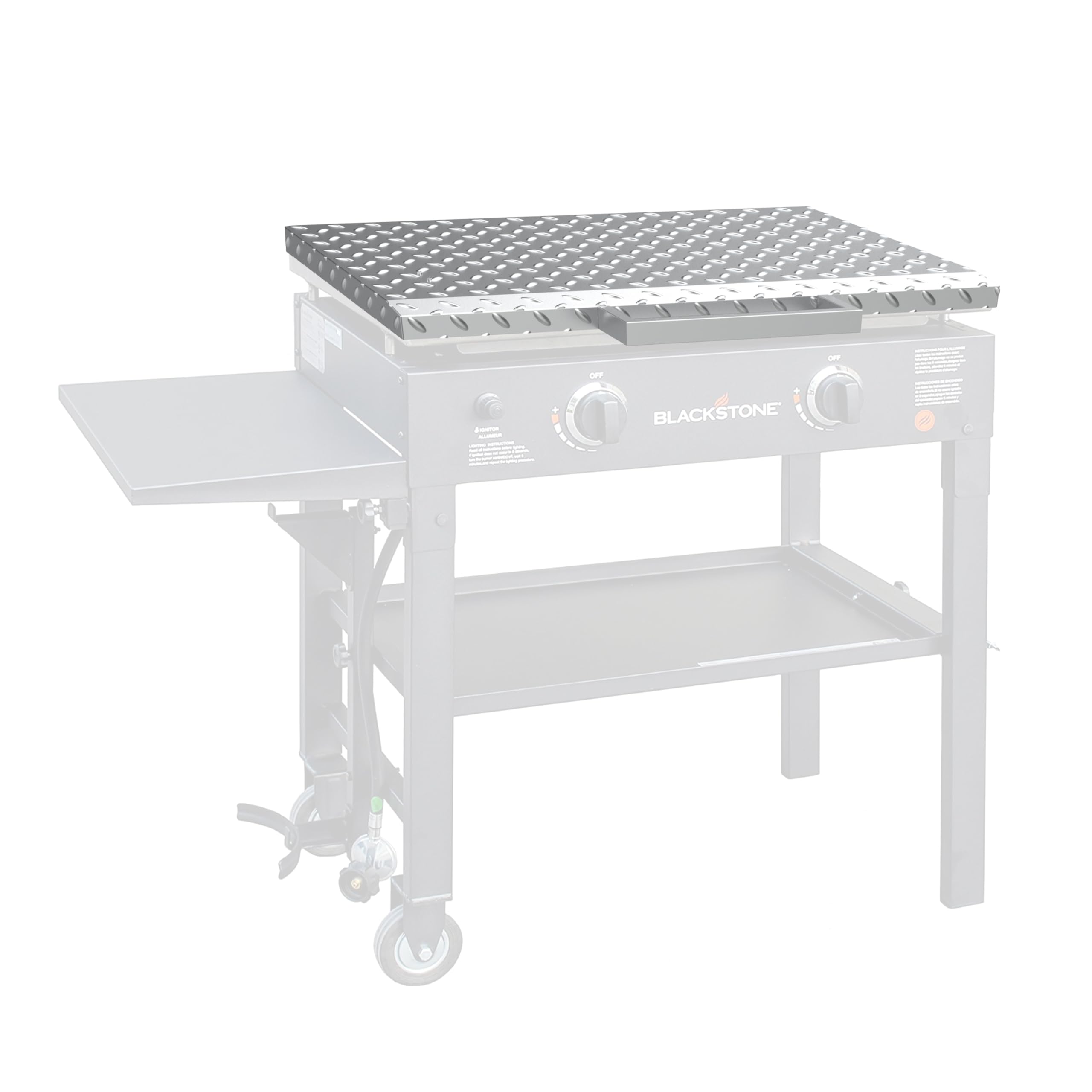 PARTAKER Griddle Hard Cover Lid for 28-Inch Blackstone 2-Burner Flat Top Grill Cooking System, Diamond Plate Stainless Steel Blackstone Griddle Accessory