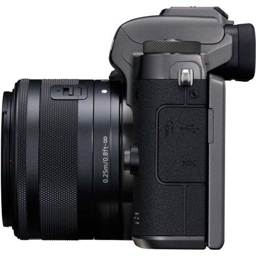 Canon EOS M5 Mirrorless Digital Camera (Black) Bundle w/Canon EF-M 15-45mm is STM & Tamron 70-300mm Di LD Lenses + Auto (EF/EF-S to EF-M) Mount Adapter + Gadget Bag + Accessories (Renewed)