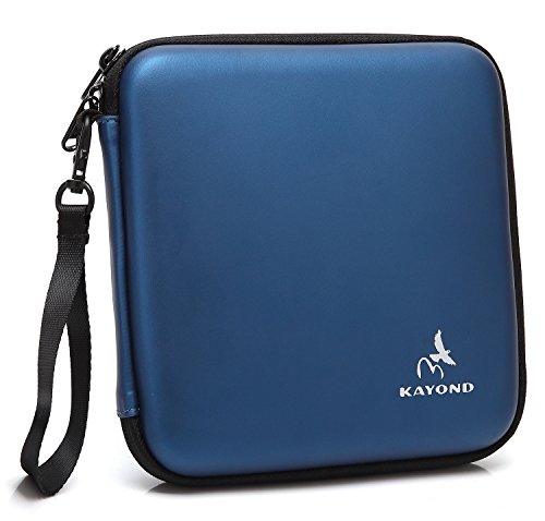 KAYOND® Portable Hard Carrying Travel Storage Case for External USB, DVD, CD, Blu-ray Rewriter/Writer and Optical Drives (Blue)