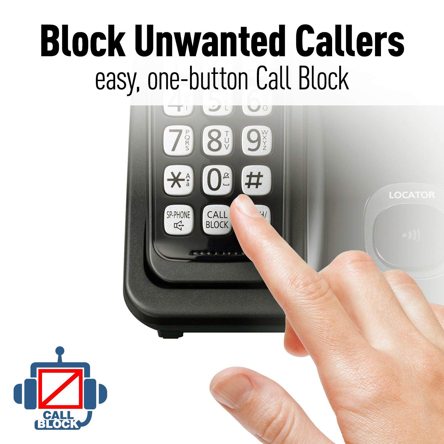 Panasonic KX-TGD513B Expandable Cordless Phone with Call Block - 3 Handsets (Renewed)