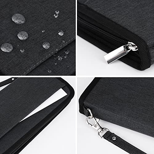 MUKEMUHE Travel Passport Holder Wallet Family Passport Documents Organizer with Upgrade All-round RFID Blocking for Family 6 Men & Women Black Large