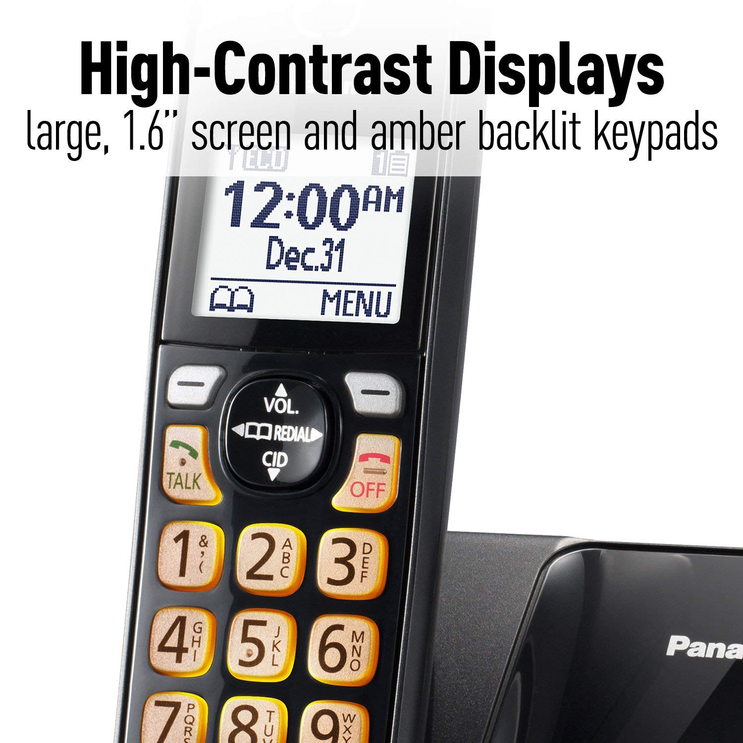 Panasonic KX-TGD513B Expandable Cordless Phone with Call Block - 3 Handsets (Renewed)