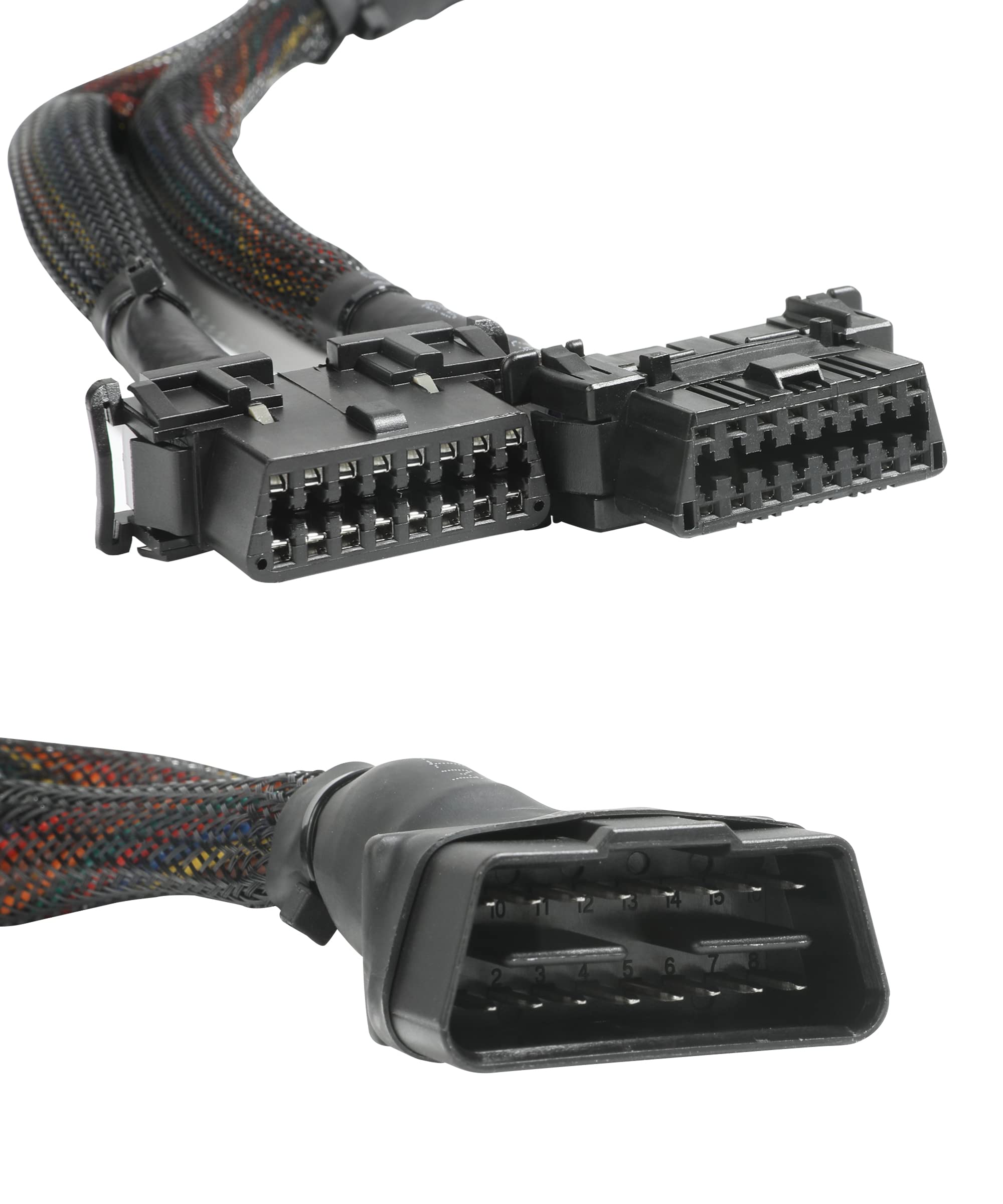 SUJADE YAKEFLY 1FT Thick Wire Underdash Splitter Cable,OBDII 16 Pin Splitter Extension,16pins Male 1 to 2 Female Splitter Y Cable 20awg Thick Wire Underdash Splitter Cable,Fits for Most Cars