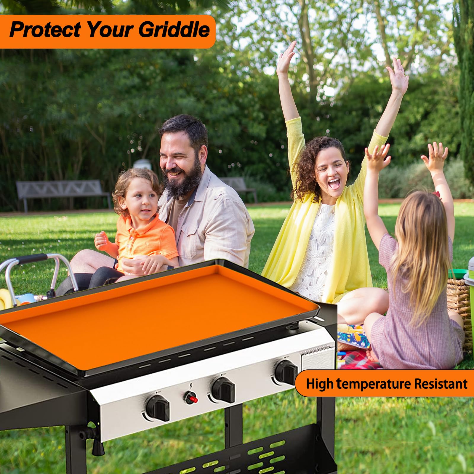 Griddle Mat for Blackstone 36/28/22 Inch,Reusable Food Grade Silicone Griddle Mat for Blackstone,All Season Outdoor Protective Grill Mat (22 Inch)