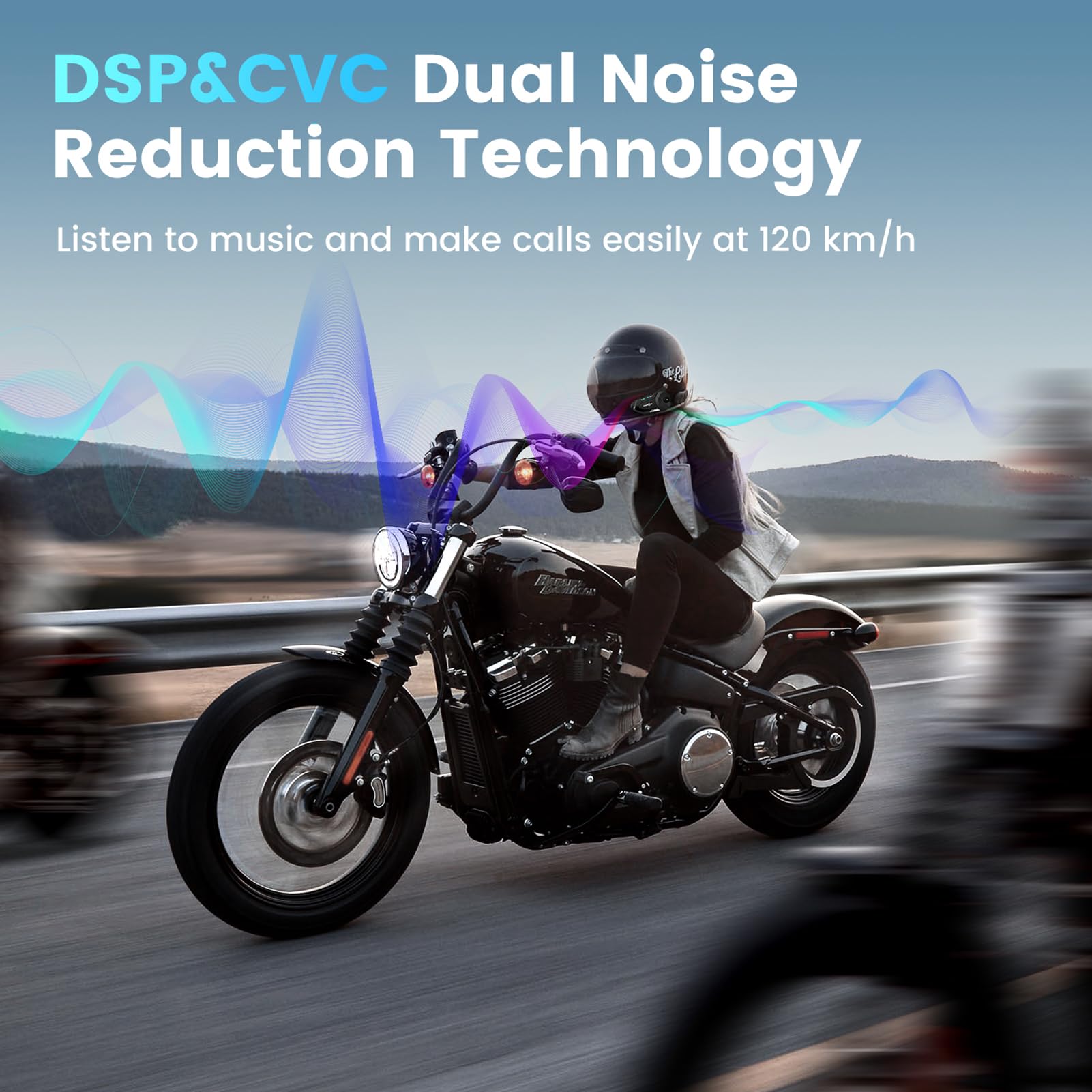 FreedConn R1 PRO Motorcycle Bluetooth Headset with【2K】 Camera [G-Sensor Lock], 2-8 Riders 1500M Helmet Intercom Systems, Motorcycle Helmet Camera - 128GB TF Card, Music Share/Infinite Battery/IP65