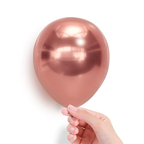Metallic Rose Gold 5 inch 50pcs Pink Gold Latex Party Balloon Chrome Balloons for Wedding Engagement Anniversary Birthday Party Decorations