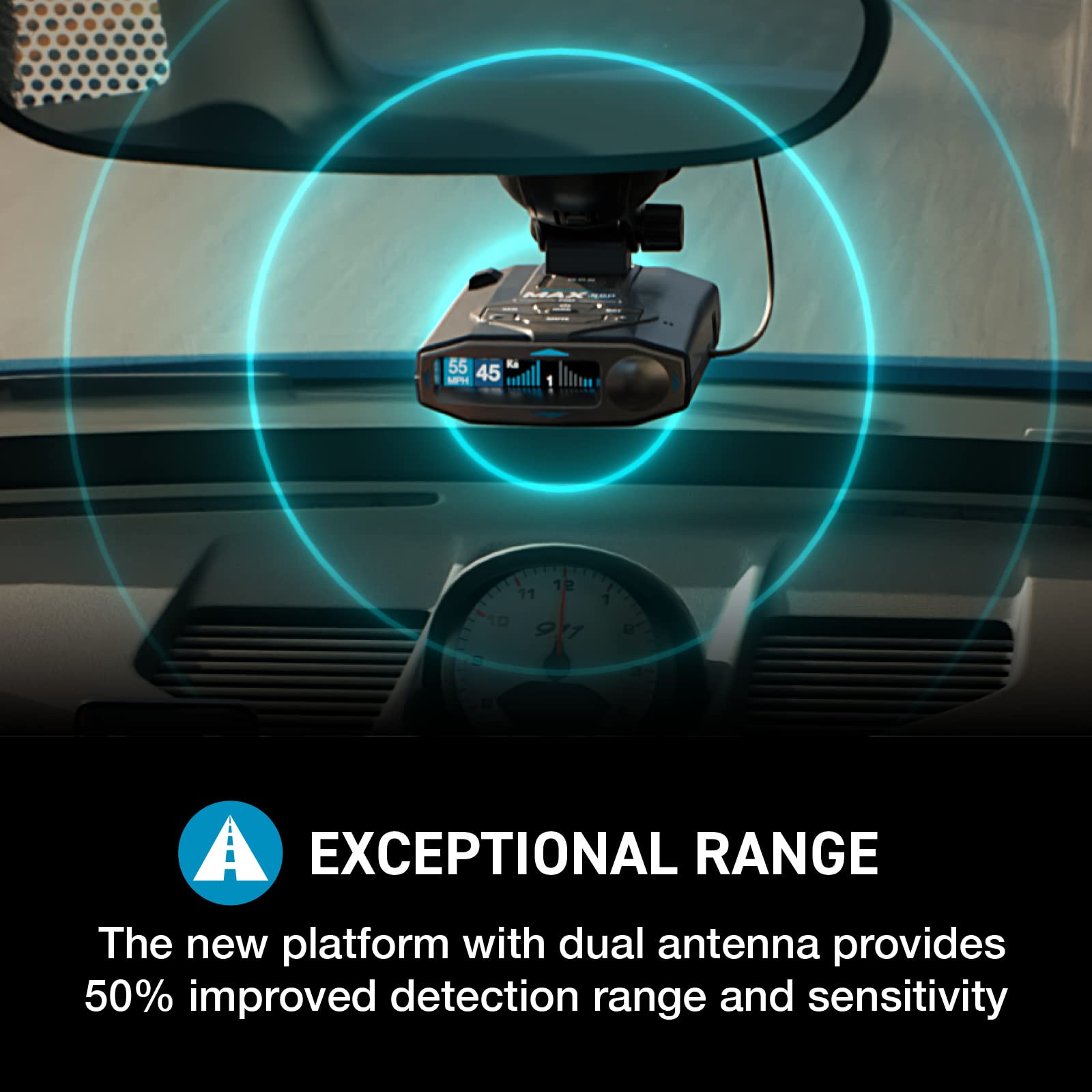 Escort MAX 360 MKII Radar Detector with EZ Mag Mount - Exceptional Range, True 360° Awareness, AutoLearn Intelligence Rejects False Alerts, Sleek Magnetic Mount for Escort Models