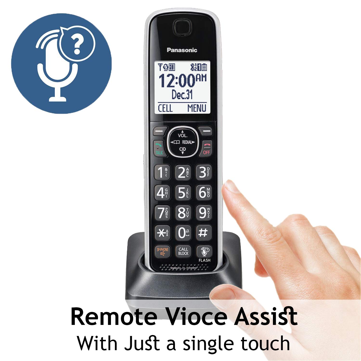 Panasonic KX-TGFA61B ( Handset Only ) Additional Digital DECT 6.0 Cordless Handset for KX-TG885SK and KX-TGF670 Series - (Renewed)