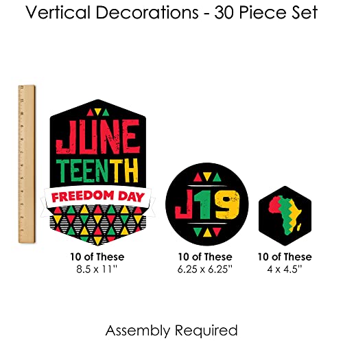 Big Dot of Happiness Happy Juneteenth - Freedom Day Party DIY Backdrop - Vertical Decorations - 30 Pieces