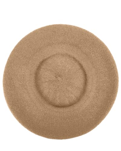 Parquet Solid Color French Beret Wool Material. Classic French, Casual and Chic Lightweight Beanie Cap Hat Tan