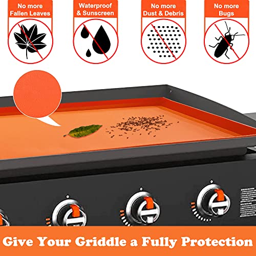hoomdabox 28'' Griddle Silicone Protective Mat Cover for Blackstone 28 Inch Gas Griddle, Heavy Duty Food-grade Griddle Mats Cover Grill Protective Covers(Not fit 28XL/Pro Series), SG-002, Orange