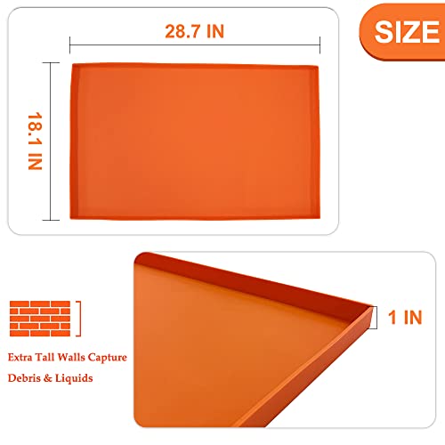 hoomdabox 28'' Griddle Silicone Protective Mat Cover for Blackstone 28 Inch Gas Griddle, Heavy Duty Food-grade Griddle Mats Cover Grill Protective Covers(Not fit 28XL/Pro Series), SG-002, Orange