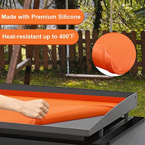 hoomdabox 28'' Griddle Silicone Protective Mat Cover for Blackstone 28 Inch Gas Griddle, Heavy Duty Food-grade Griddle Mats Cover Grill Protective Covers(Not fit 28XL/Pro Series), SG-002, Orange