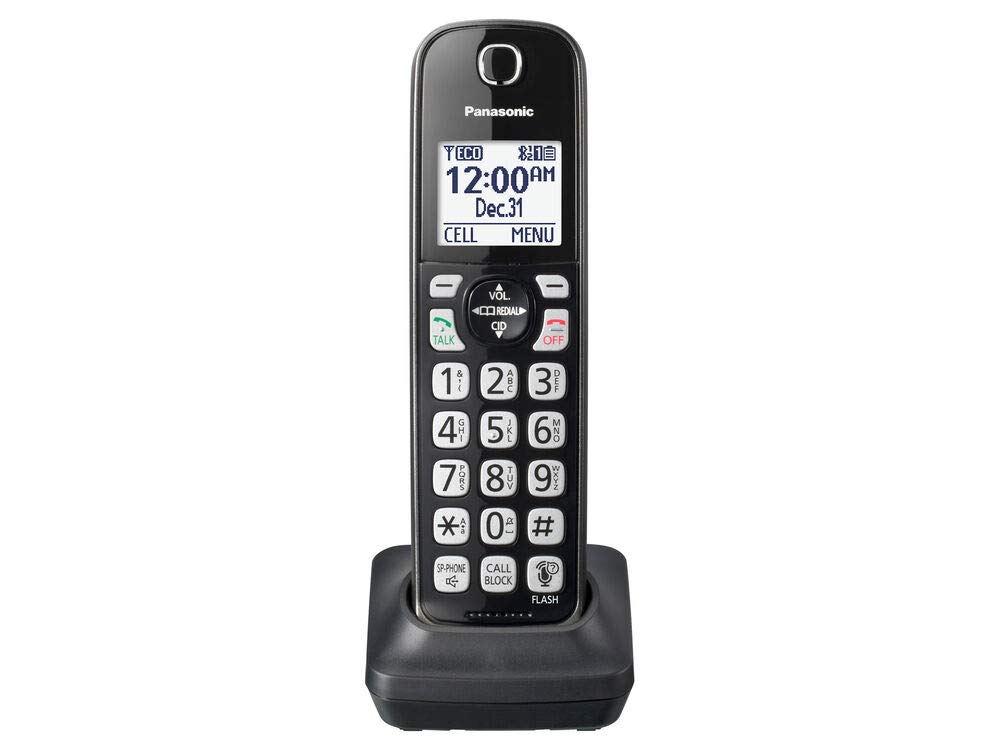 Panasonic KX-TGDA51M Dect 6.0 Digital Additional Cordless Metallic Black Handset for KX-TGD56x Series (Renewed)