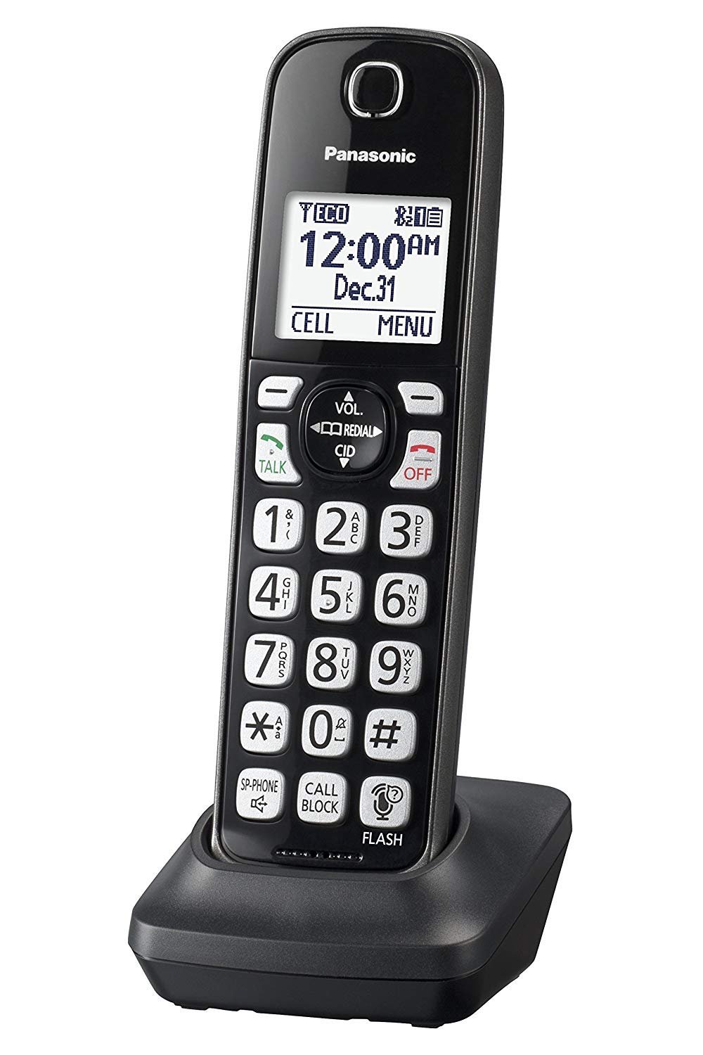 Panasonic KX-TGDA51M Dect 6.0 Digital Additional Cordless Metallic Black Handset for KX-TGD56x Series (Renewed)