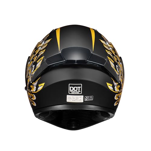 KYPARA Motorcycle Dual Visor Flip up Modular Full Face Helmet with DOT Certification of Impressionism (M, Michael.Matt)