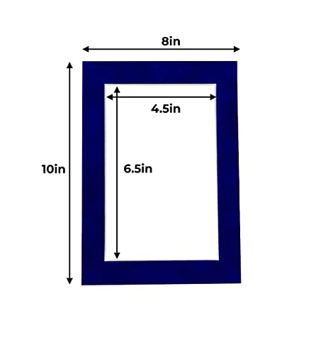 8x10 Frame Mat for 5x7 Photo - Royal Blue Suede Picture Matboard for Frames Measuring 8 x 10 Inches - Bevel Cut Matte to Display Art Measuring 5 x 7 Inches - Acid Free ONE MAT