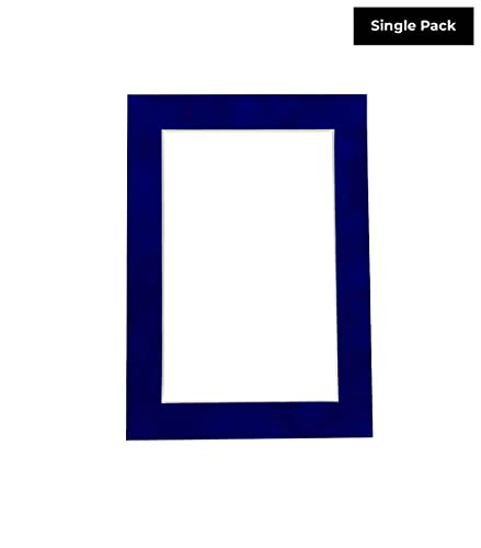 8x10 Frame Mat for 5x7 Photo - Royal Blue Suede Picture Matboard for Frames Measuring 8 x 10 Inches - Bevel Cut Matte to Display Art Measuring 5 x 7 Inches - Acid Free ONE MAT