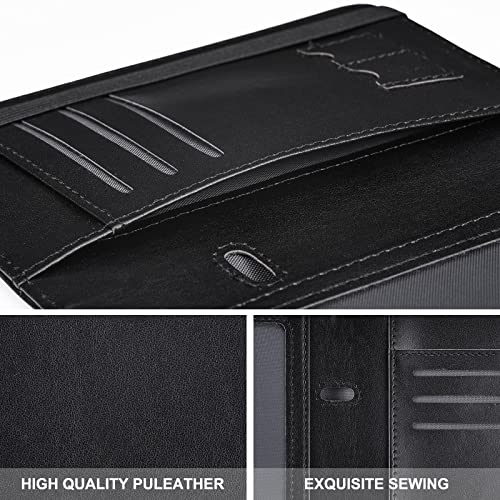 HerriaT Passport and Vaccine Card Holder Combo,Cover Case with CDC Vaccination Card Slot, Leather Travel Documents Organizer Protector, with RFID Blocking, for Women and Men